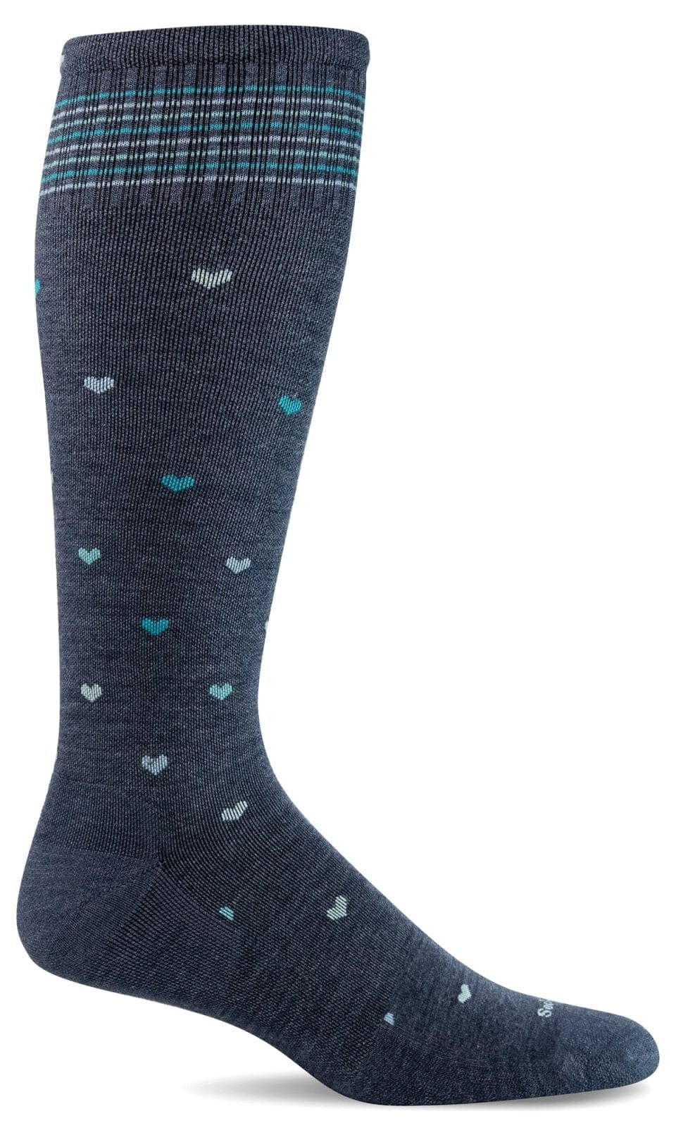 Women's Full Heart | Moderate Graduated Compression Socks | Wide Calf ...